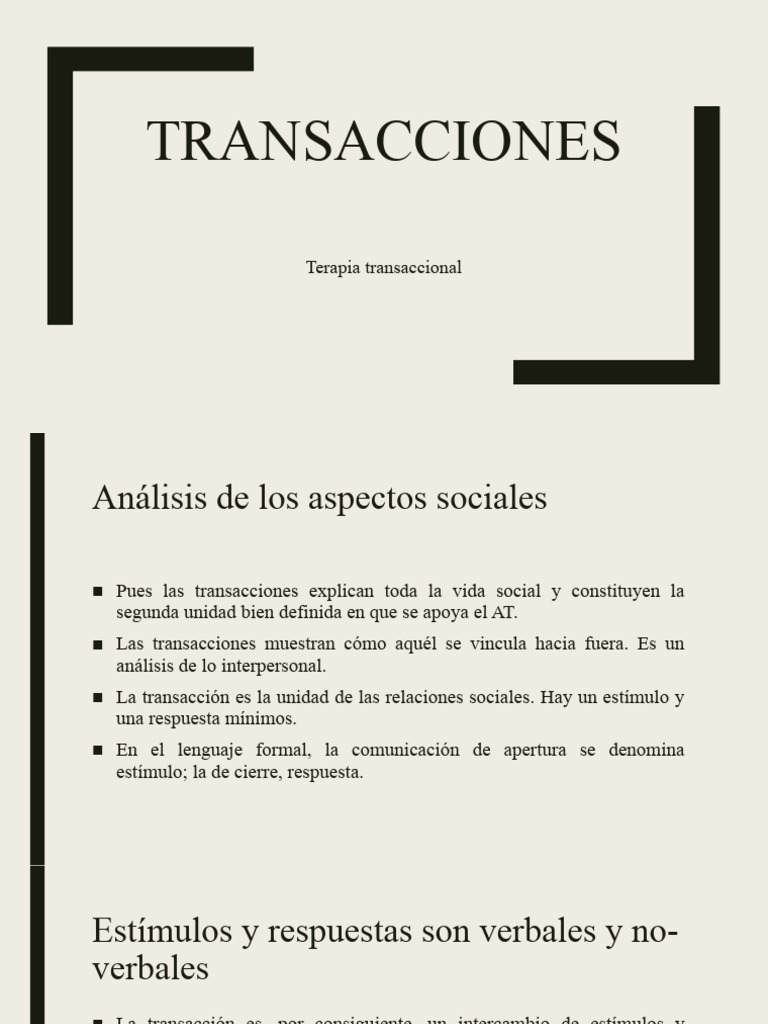 TRANSACCIONES | PDF | Comunicación | Ciencias del comportamiento