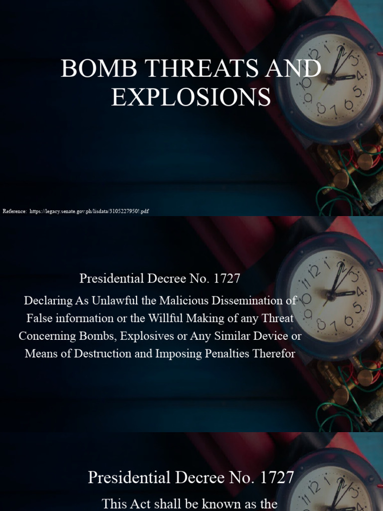 Bomb Threats and Explosions Report | PDF | Bomb