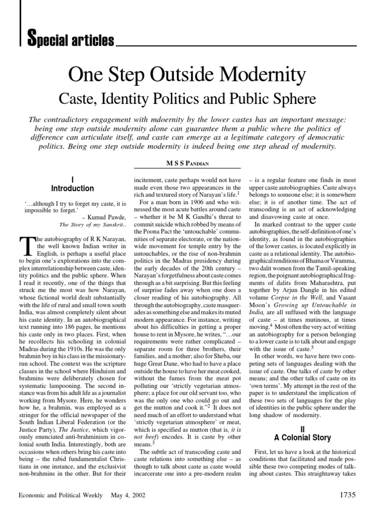 Caste, Identity Politics & Public Sphere | PDF | Dalit | Caste