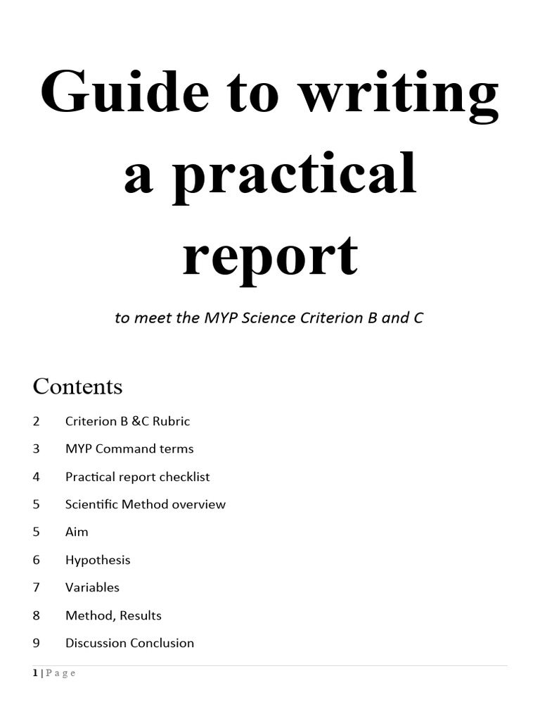 Melba MYP Guide To Writing A Prac Report | PDF | Experiment | Pendulum