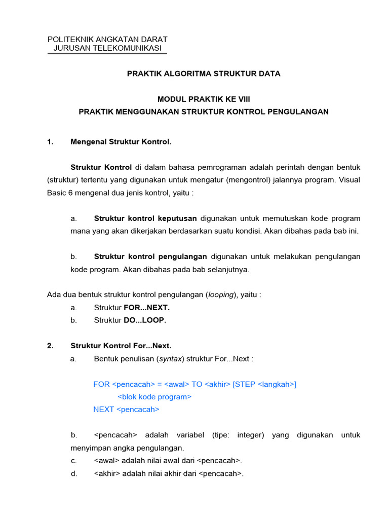 Modul Algoritma Ke 8 | PDF