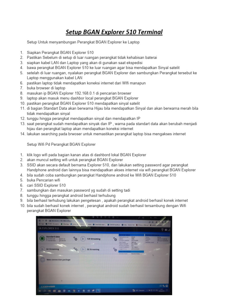 Setup BGAN Explorer 510 Terminal | PDF