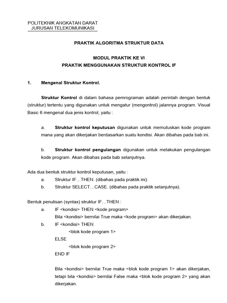Modul Algoritma Ke 6 | PDF