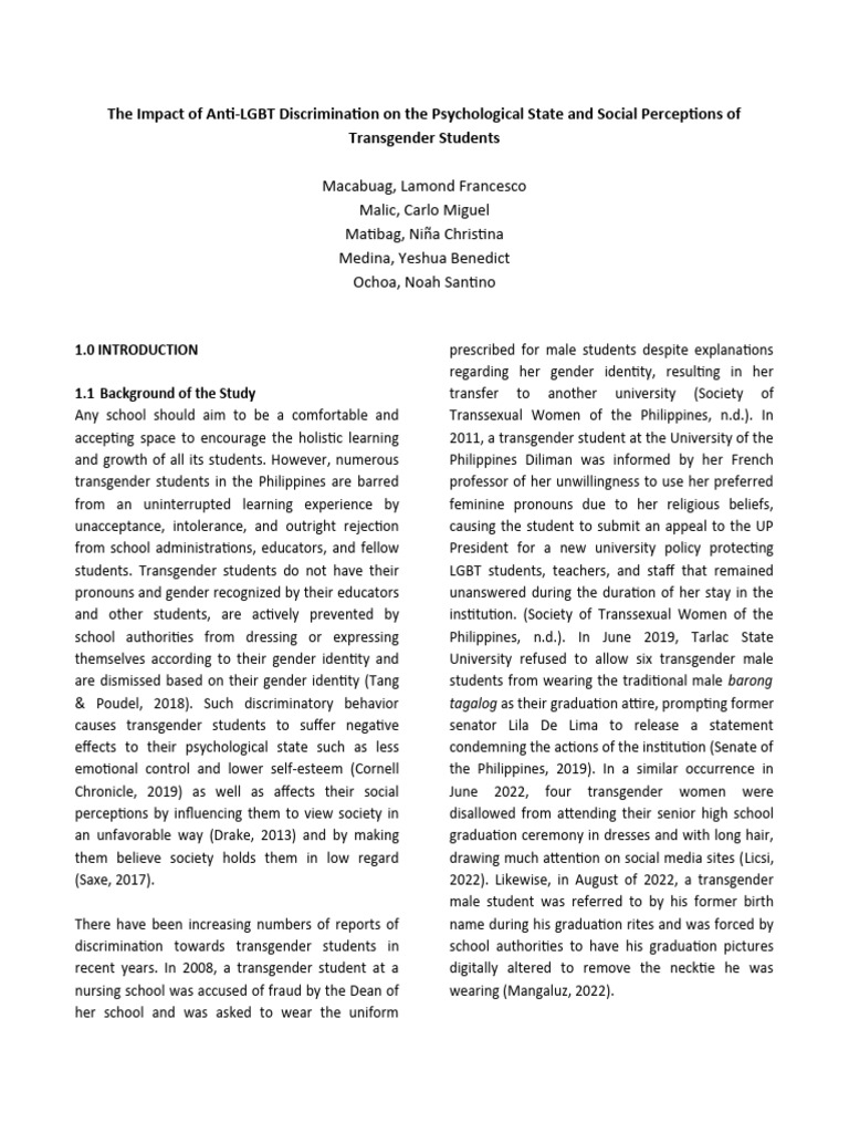 04-Sample-Paper | PDF | LGBTQIA+ Studies | Transgender