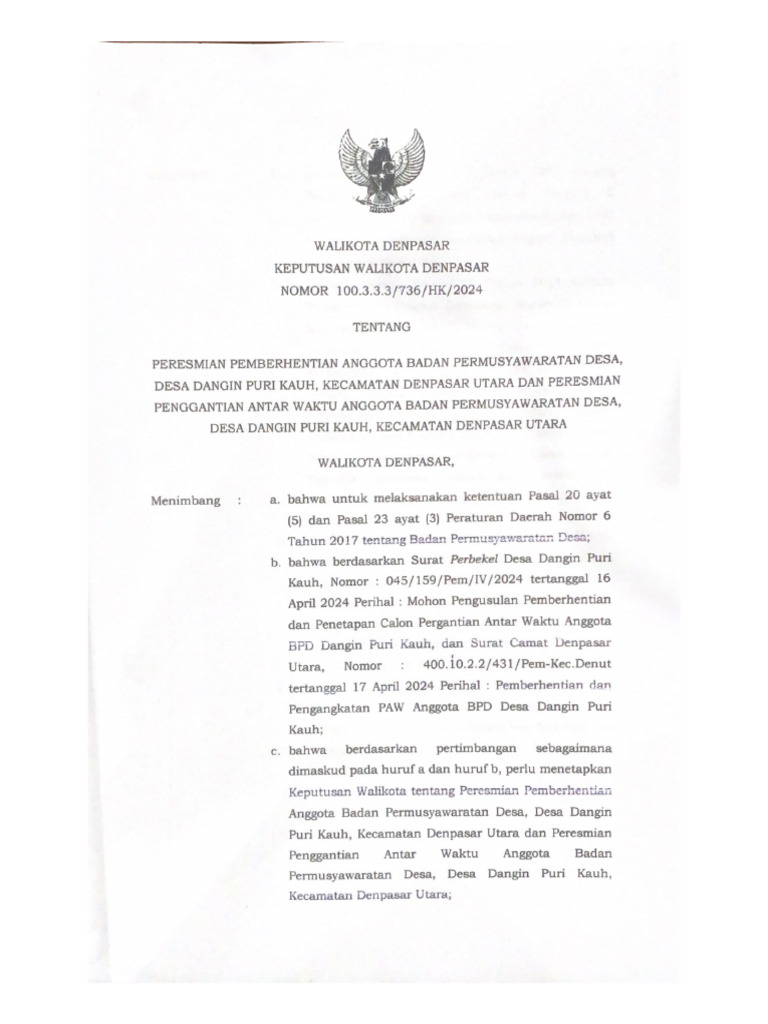 SK Paw BPD Dangin Puri Kauh | PDF