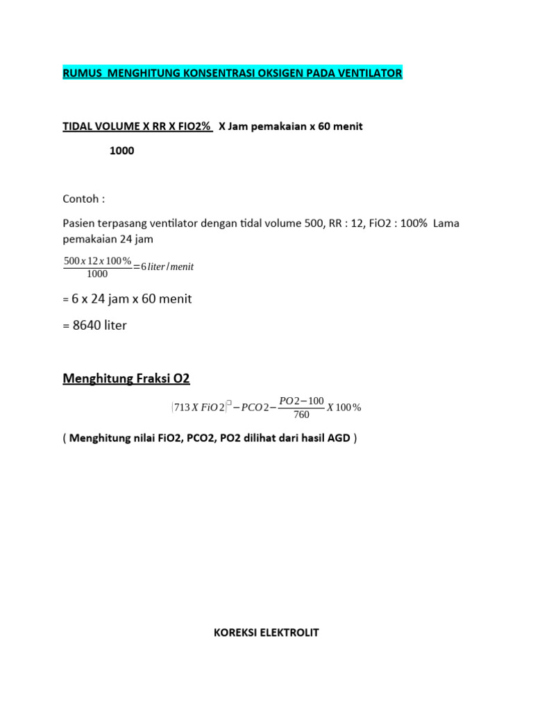 -Rumus-Menghitung-Konsentrasi-Oksigen-Pada-Ventilator | PDF