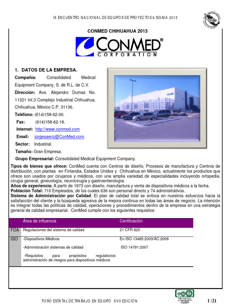 02 - SIGMA-Extrusores-Conmed | PDF | Indicador de rendimiento | Contaminación