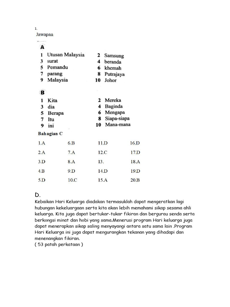 P6 BM New 2023 JAWAPAN | PDF