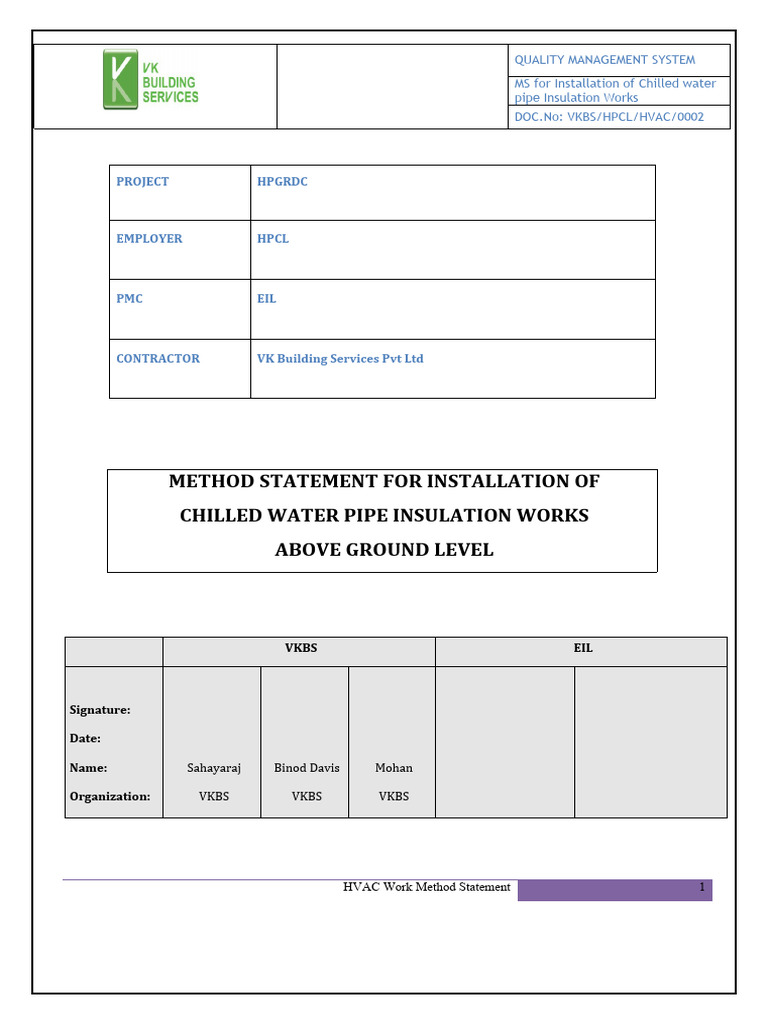 002-Installation of Insulation of CHWP Above Ground | PDF | Pipe (Fluid ...