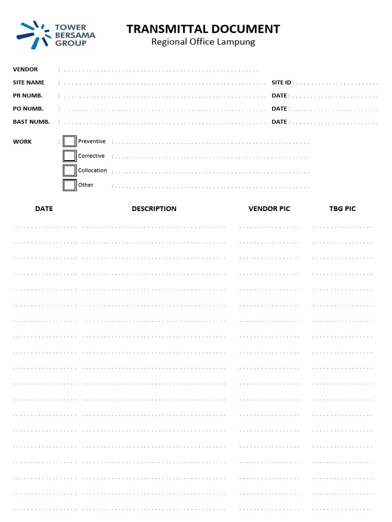 FORM - Transmital Doc-1 | PDF