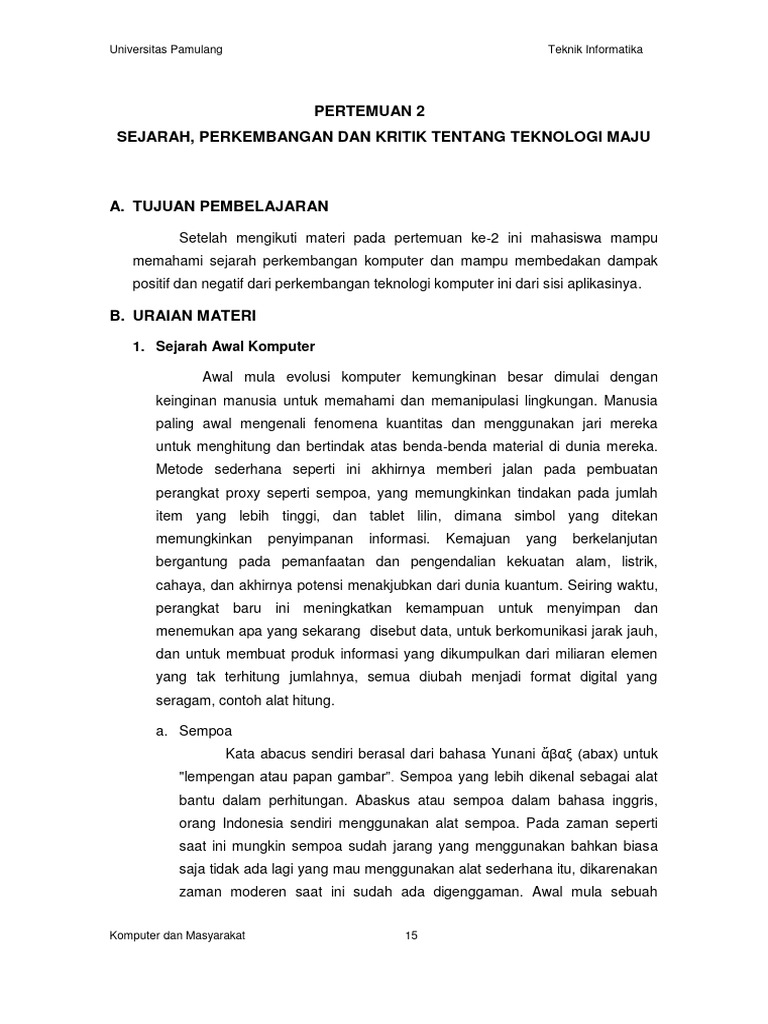 (Bab 2) Modul Komputer Dan Masyarakat-Elearning-Harefa | PDF