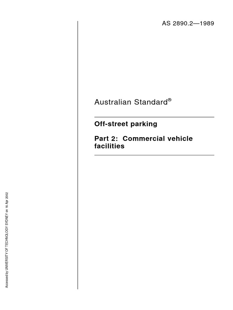AS 2890.2-1989 | PDF | Semi Trailer Truck | Truck