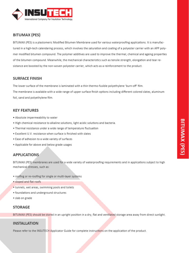 BITUMAX 3 MM PES | PDF | Applied And Interdisciplinary Physics | Materials