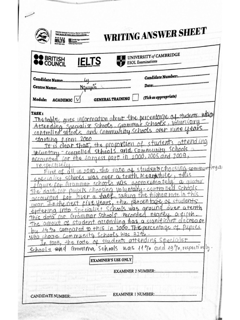 Test Writing Yên Lập | PDF