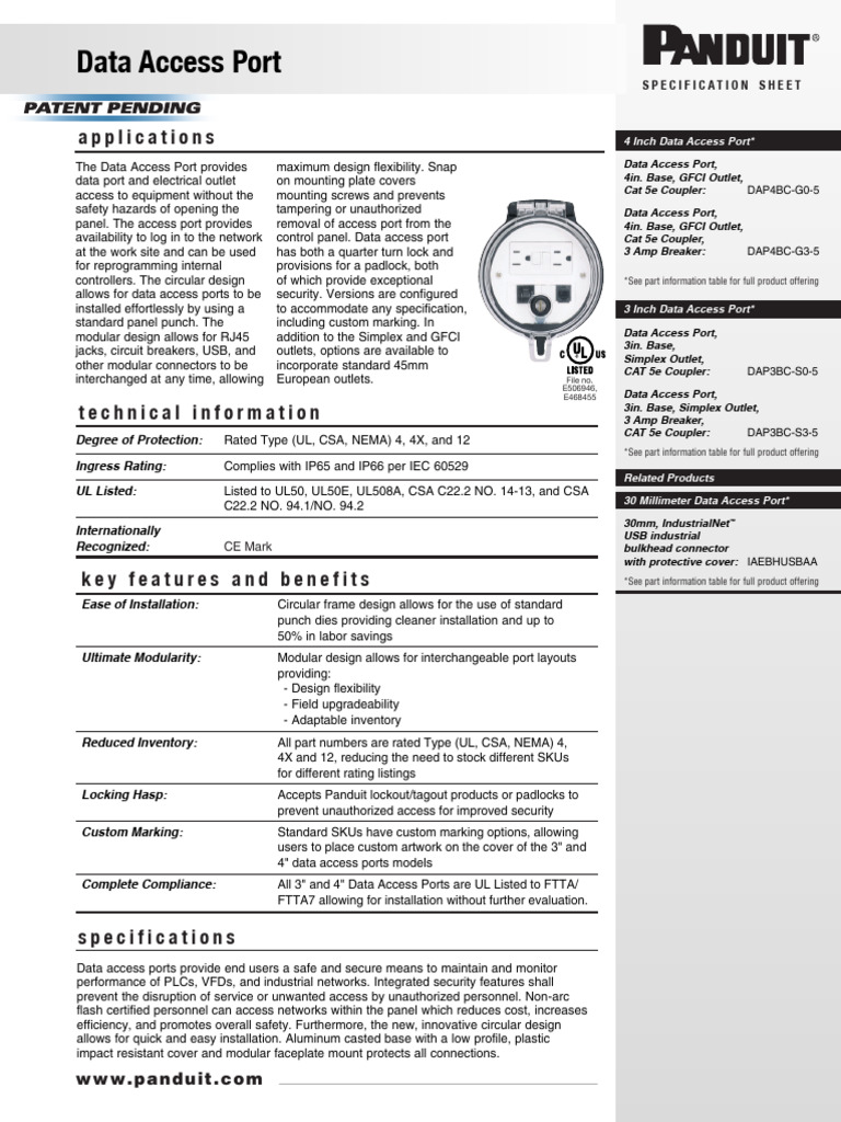 Data Access Port: Applications | PDF | Manufactured Goods | Electronics