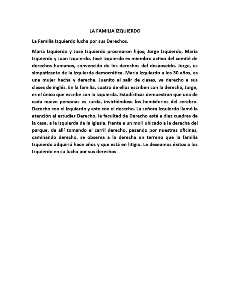 La Familia Izquierdo | PDF