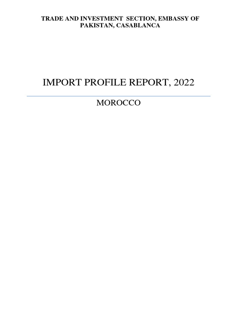 Morocco Import Profile Report 2022 | PDF | Taxes | Customs