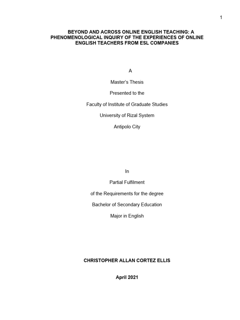 Sample Research Format | PDF | English As A Second Or Foreign Language ...