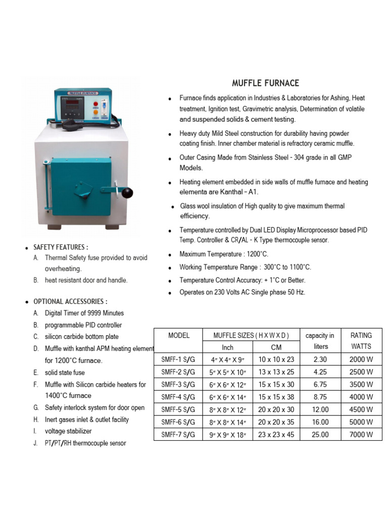 Muffle Furnace - Updated | PDF | Thermocouple | Materials