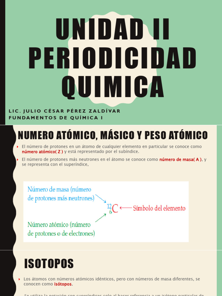 Periocidad Quimica General | PDF | Isótopo | Tabla periódica