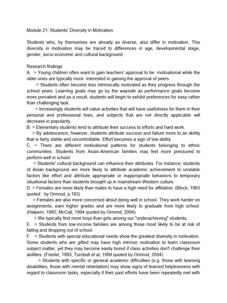Module 21 25 Pdf Learning Motivation