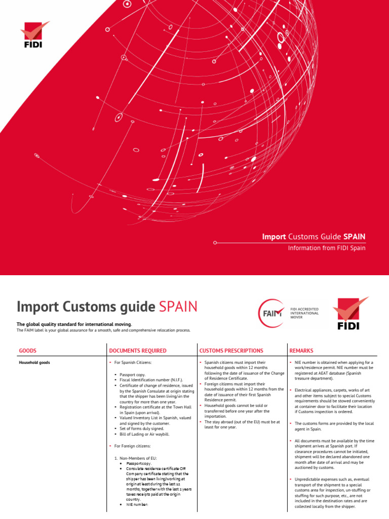 Import Customs Guide for Spain | PDF | Customs | Taxes