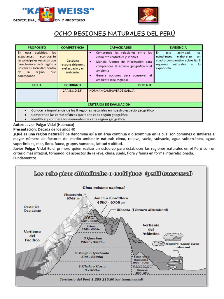 8 regiones naturales del peru | PDF | Ciencias de la Tierra