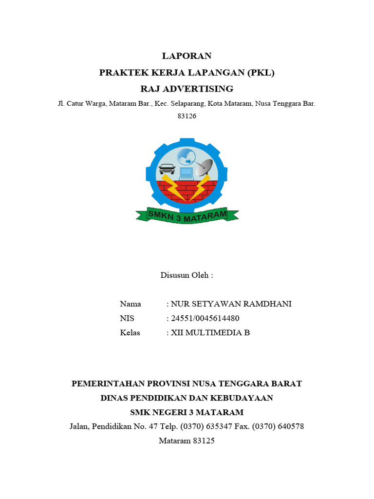 .Laporan PKL Nur Setyawan Ramdhani Raj Revisi Pak Bayu.. | PDF