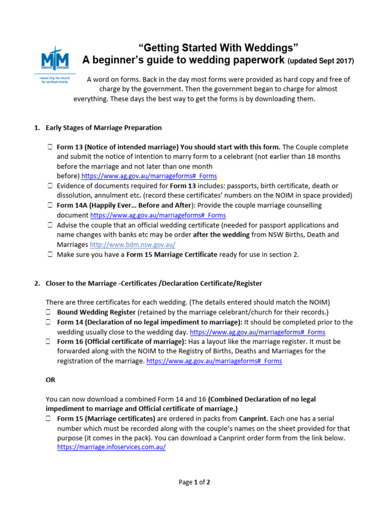 Wedding Paperwork Guide for Beginners | PDF | Wedding | Marriage
