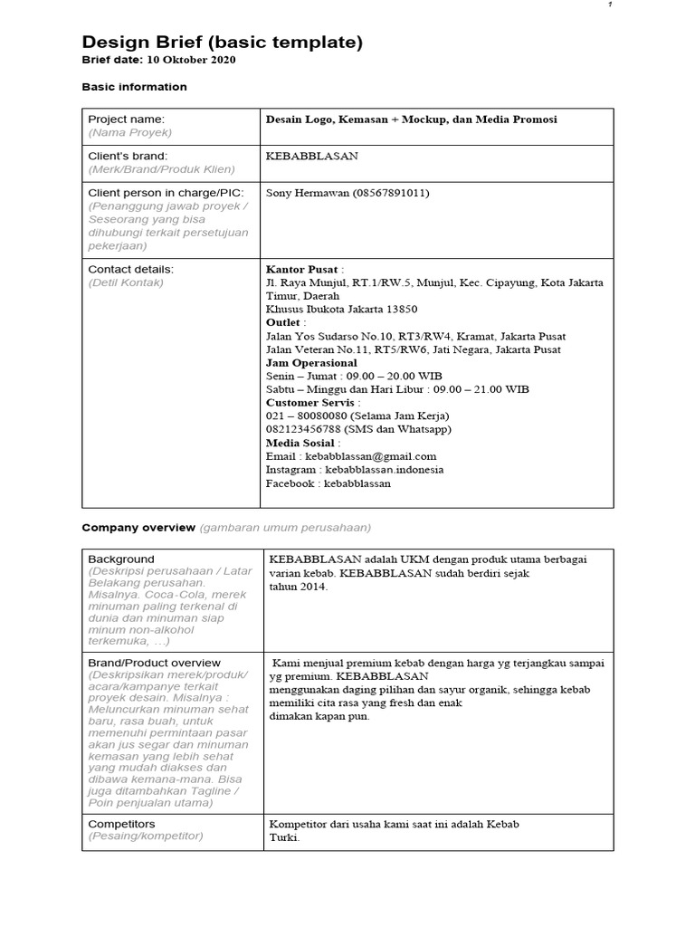 Template Design Brief | PDF | Seni