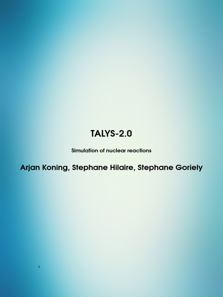 Talys | PDF | Neutron | Nuclear Chemistry