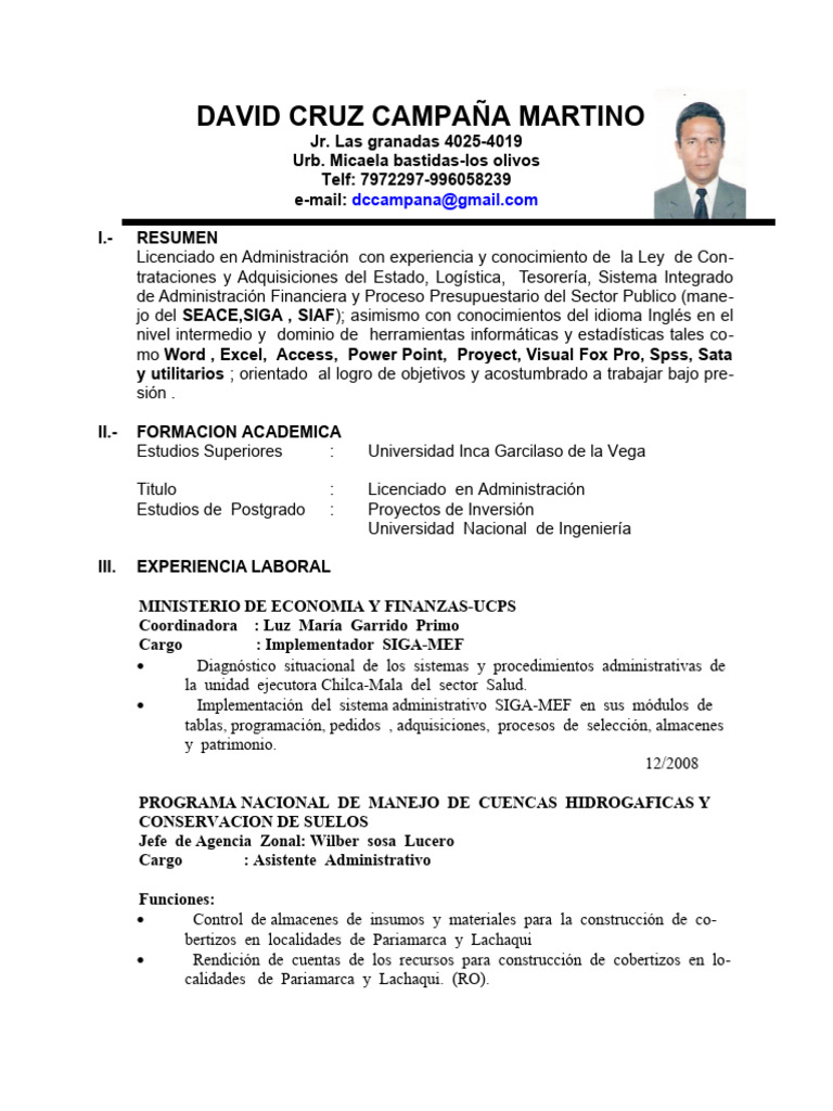 Curriculum David Campaña | PDF