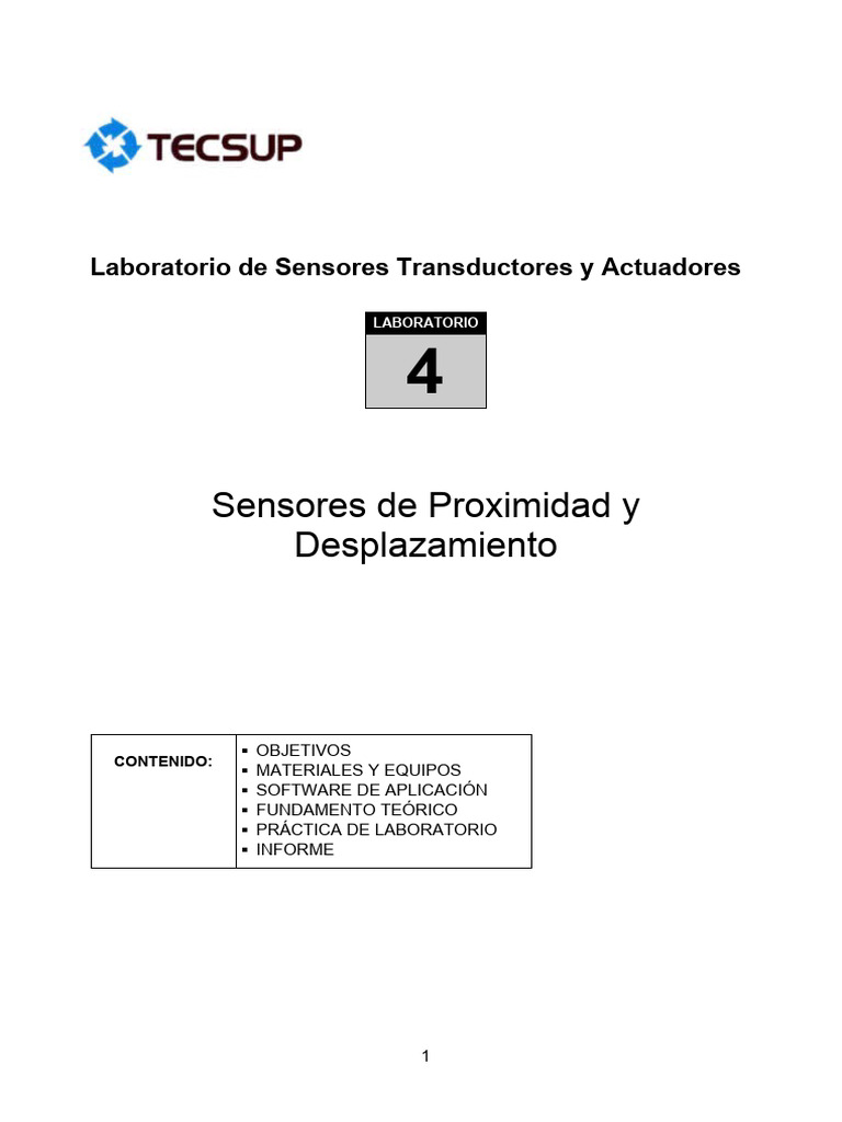 Lab04 - Sensores de Proximidad y Desplazamiento | PDF | Adquisición de ...