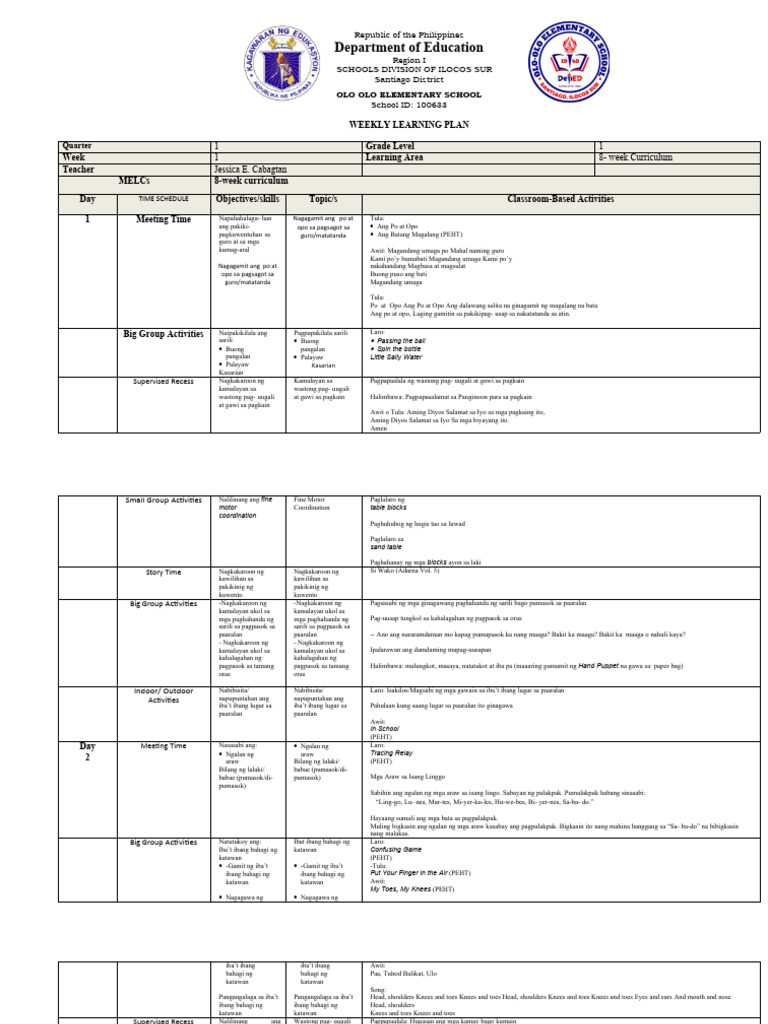 8 Week Curriculum | PDF