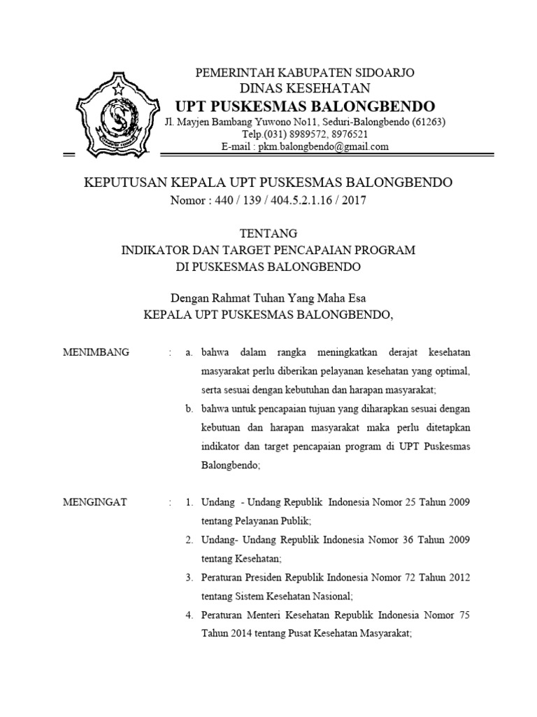 Indikator Dan Target Pencapaian Program | PDF