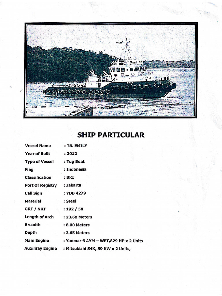 Ship Particular Emily Grace | PDF