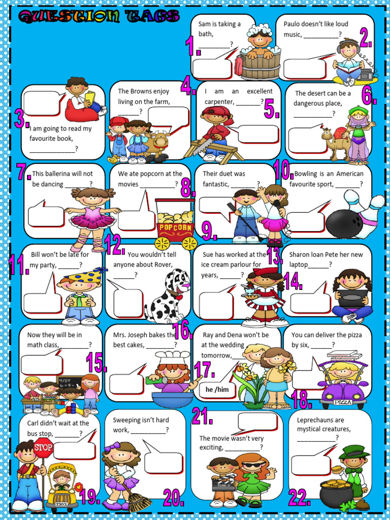 Fun Tag Questions for Kids | PDF