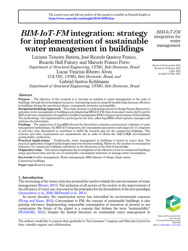 BIM-IoT-FM Integration Strategy | PDF | Databases | Internet Of Things