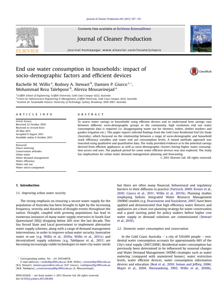 End Use Water Consumption in Households Impact of | PDF | Water | Quantitative Research