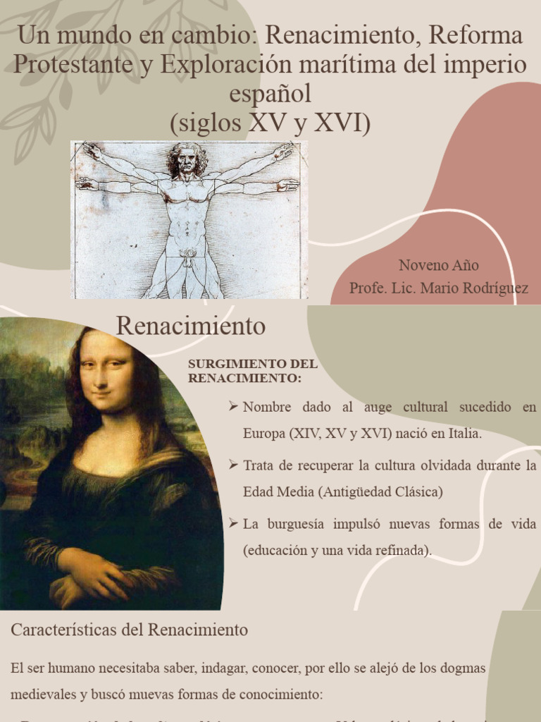 Tema 4. Un Mundo en Cambio. Renacimiento, Reforma y Exploración | PDF | Renacimiento ...