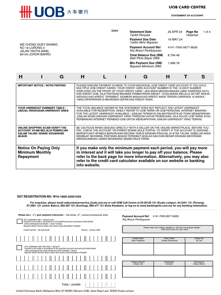 E Statement | PDF | Credit Card | Cheque