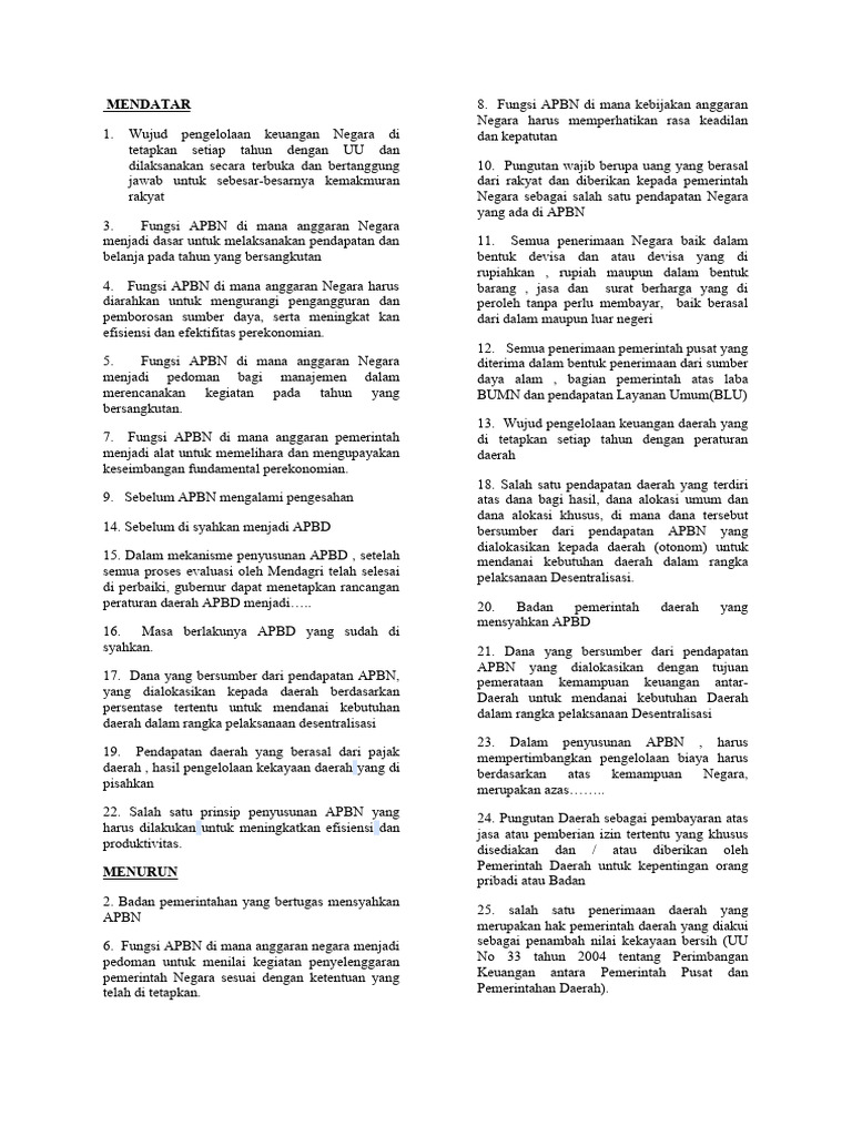 Soal TTS Apbn Dan Apbd | PDF