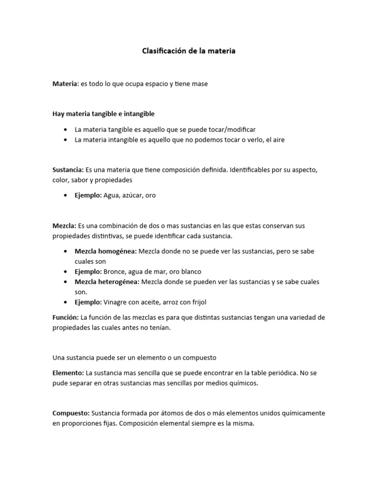 clasificacion de la materia | PDF | Sustancias químicas | Importar