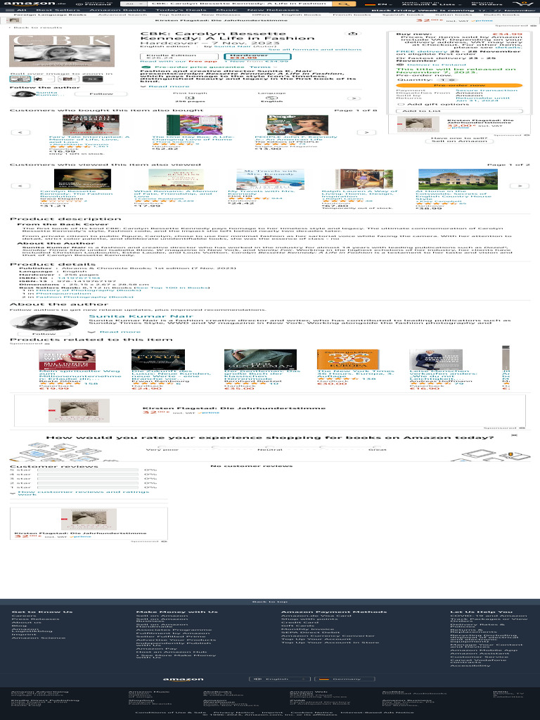 CBK Carolyn Bessette Kennedy A Life in Fashion Nair, Sunita Amazon - de ...