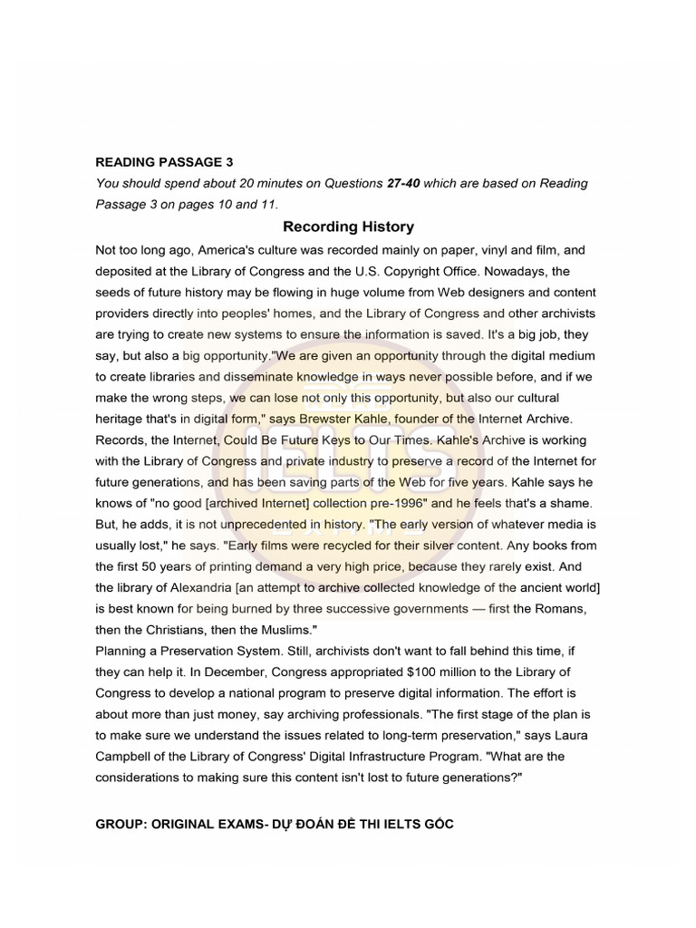 Reading - Recording History | PDF