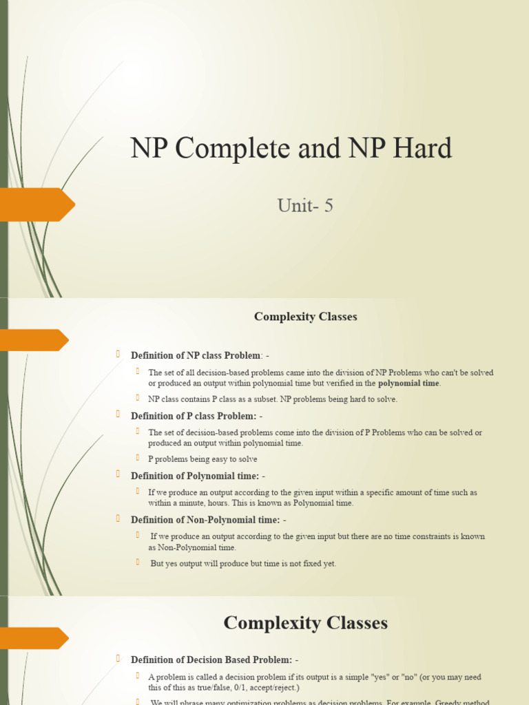 Unit 5 | PDF | Time Complexity | Computational Complexity Theory