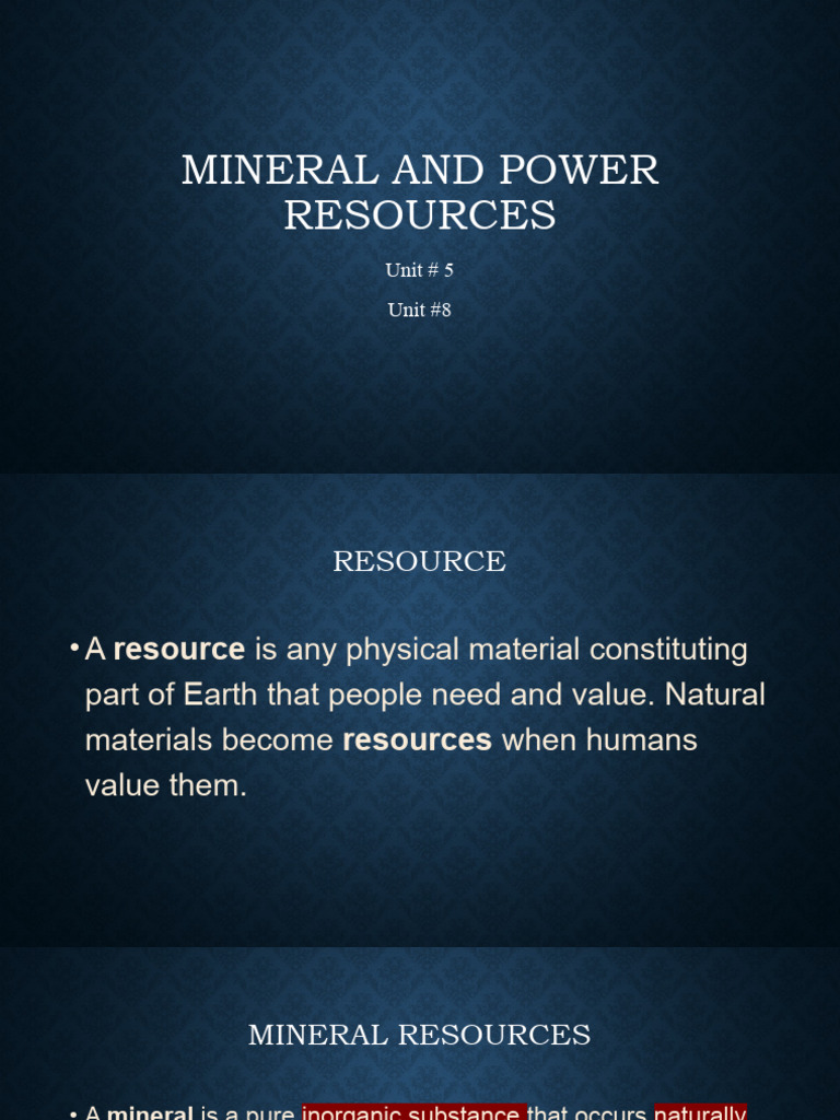 Mineral and Power Resources (Coall) | PDF | Coal | Petroleum