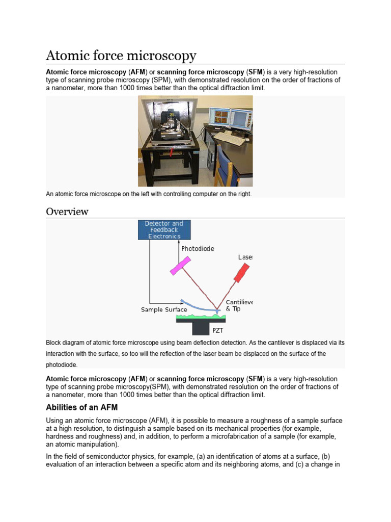 Atomic Force Micros | Download Free PDF | Atomic Force Microscopy | Microscope