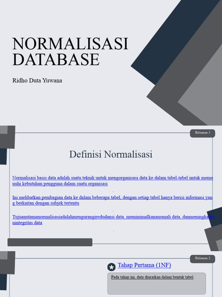 Normalisasi Database | PDF