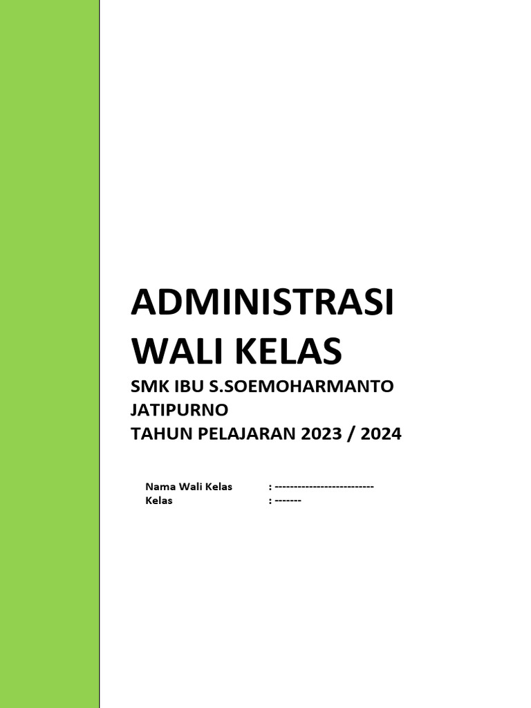 Administrasi Wali Kelas SMK 2023/2024 | PDF